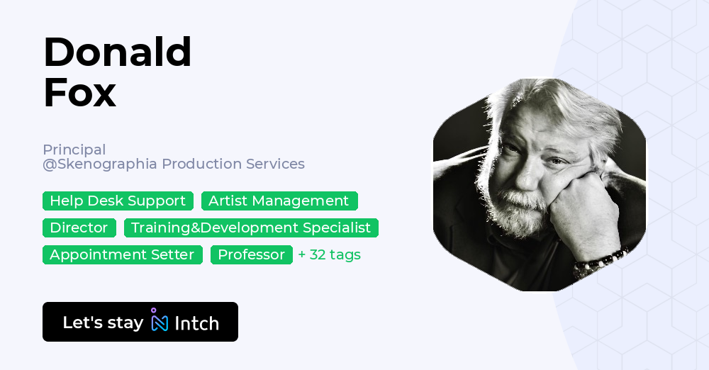 Donald Fox - Principal, Skenographia Production Services | Intch