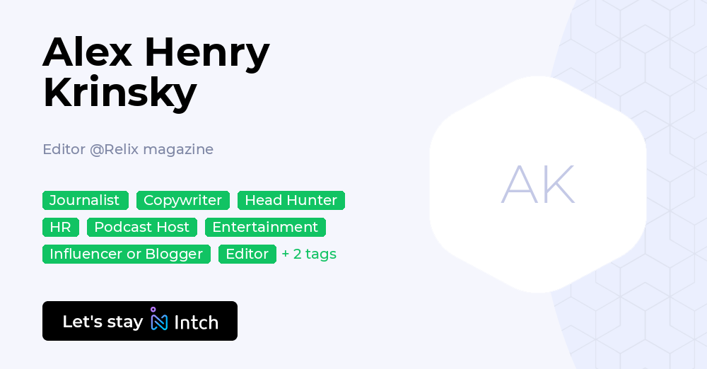 Alex Henry Krinsky - Editor, Relix magazine | Intch