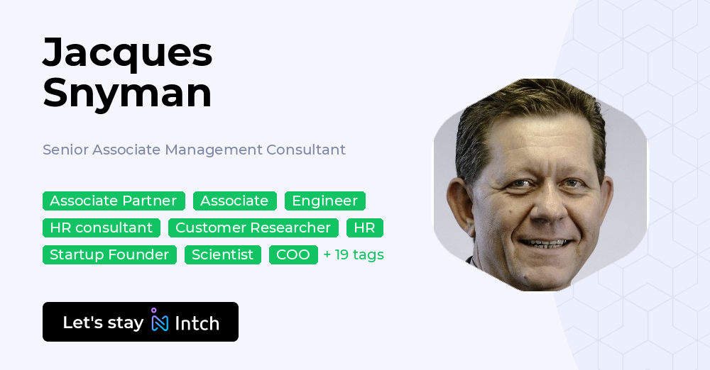 Jacques Snyman - Senior Associate Management Consultant, | Intch