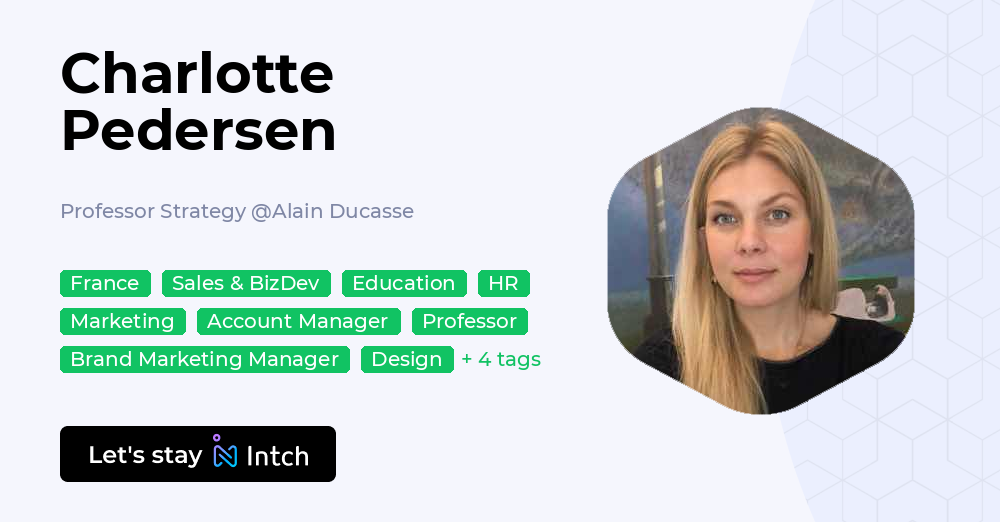 Charlotte Pedersen - Professor Strategy, Alain Ducasse | Intch