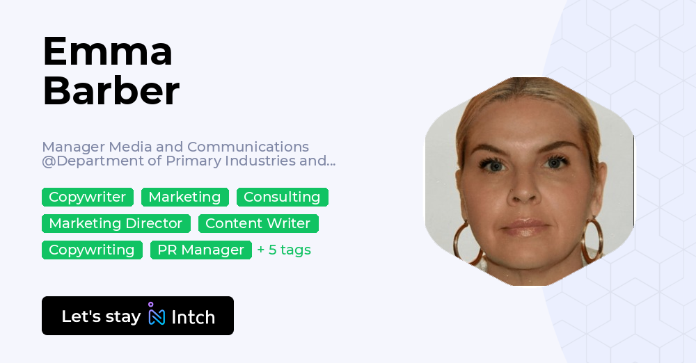 Emma Barber - Manager Media and Communications, Department of Primary ...