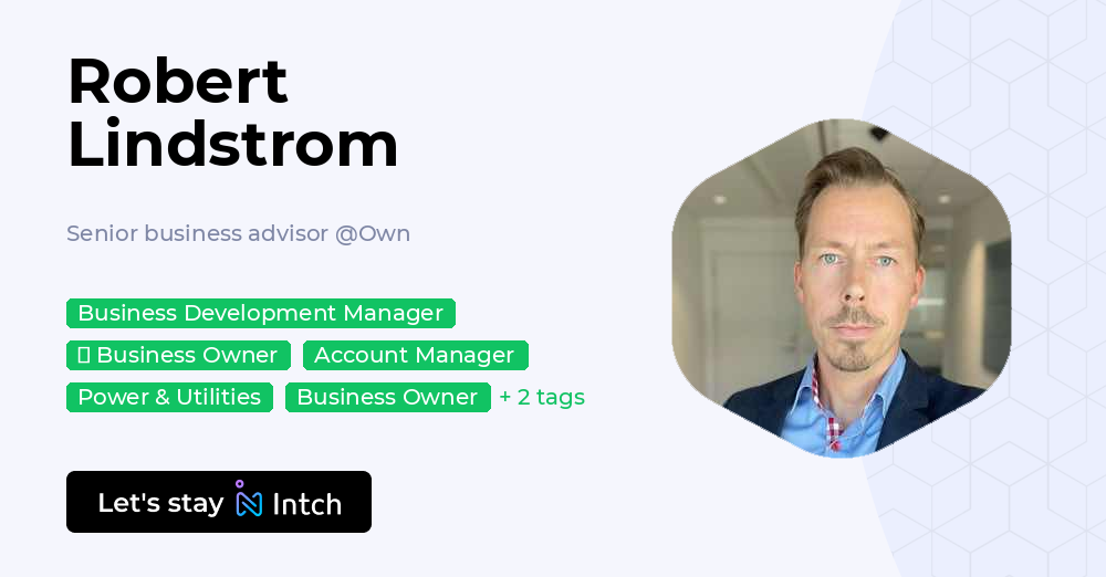 Robert Lindstrom - Senior business advisor, Own | Intch