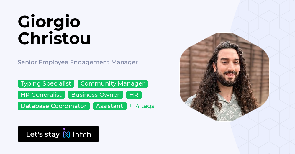 Giorgio Christou - Senior Employee Engagement Manager, | Intch