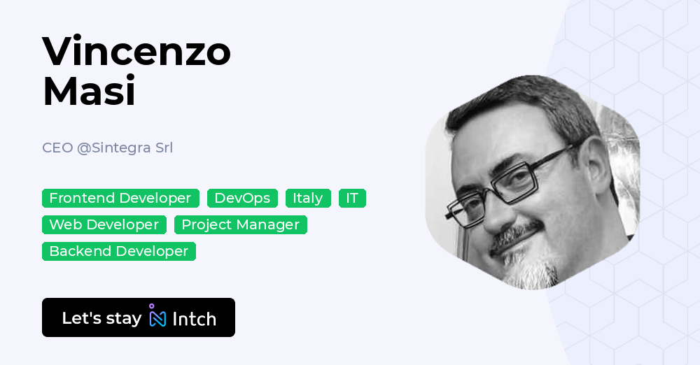 Vincenzo Masi - CEO, Sintegra Srl | Intch