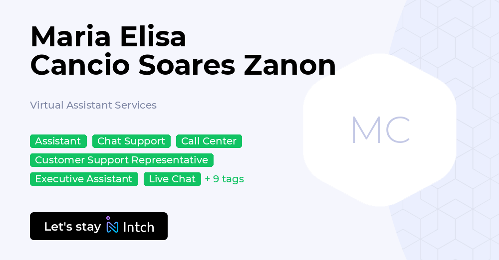 Maria Elisa Cancio Soares Zanon - Virtual Assistant Services, | Intch