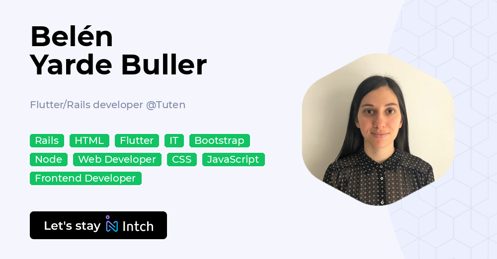 Belén Yarde Buller - Flutter/Rails developer, Tuten | Intch
