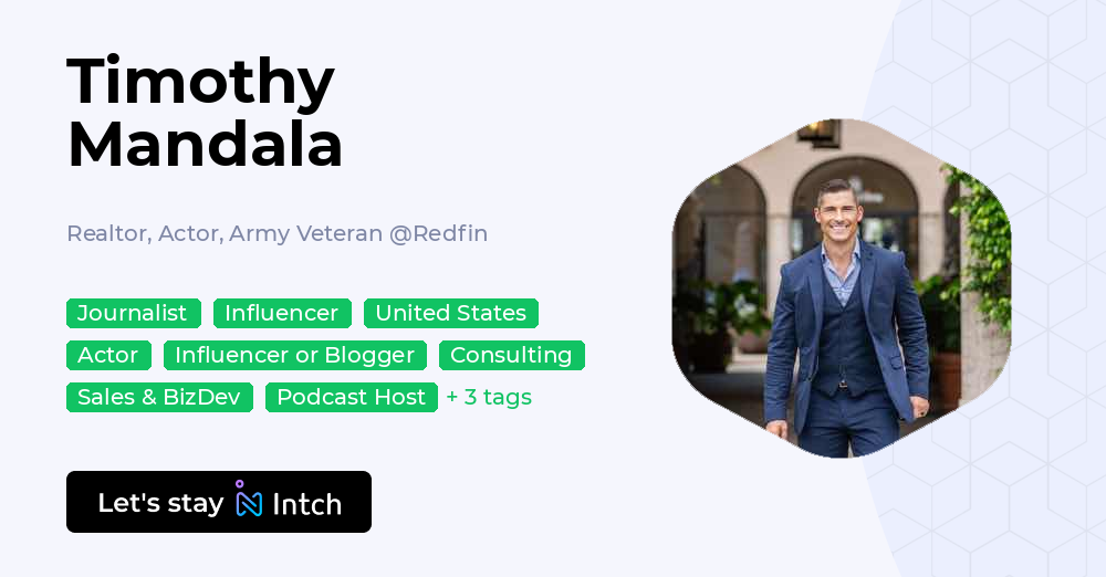 Timothy Mandala - Realtor, Actor, Army Veteran, Redfin | Intch