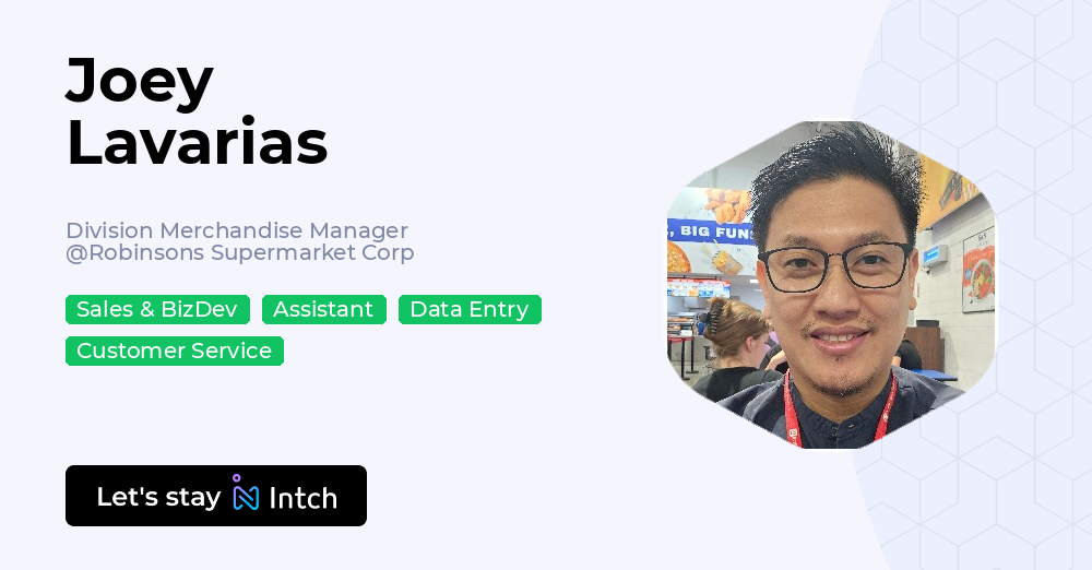 Joey Lavarias - Division Merchandise Manager, Robinsons Supermarket ...