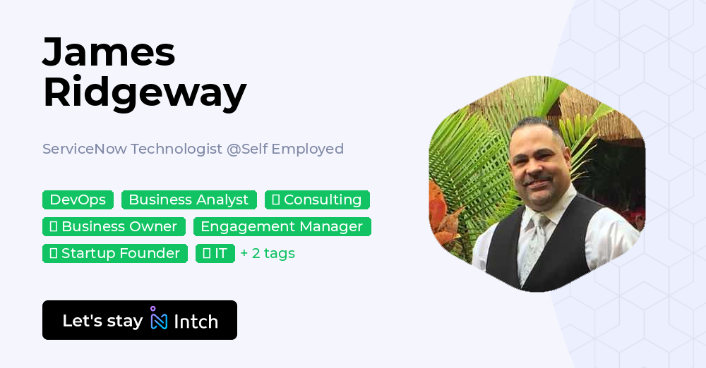 James Ridgeway - ServiceNow Technologist, Self Employed | Intch