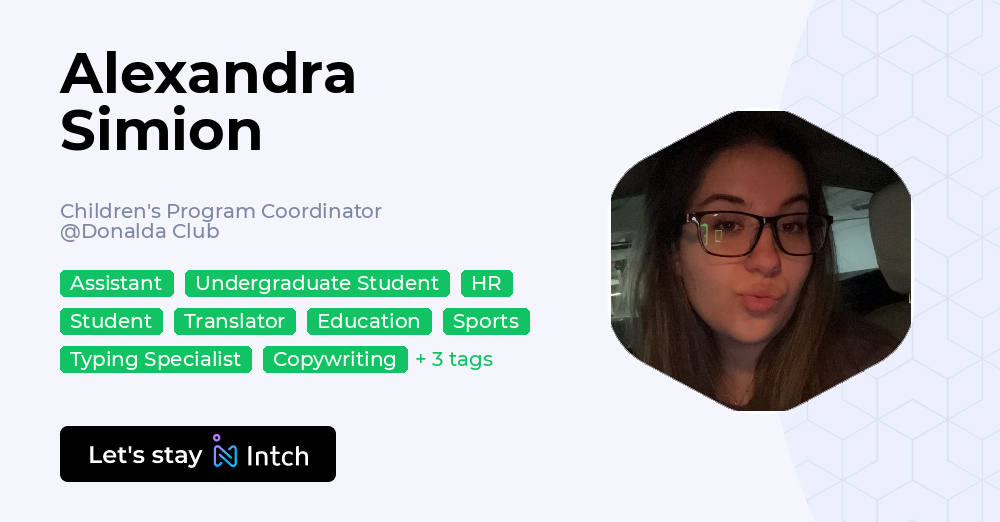 Alexandra Simion - Children's Program Coordinator, Donalda Club | Intch