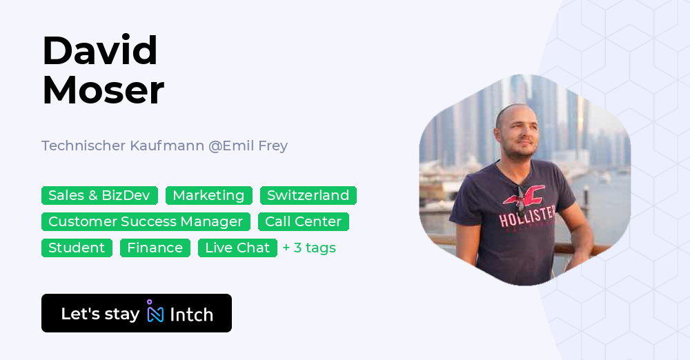 David Moser - Technischer Kaufmann, Emil Frey | Intch