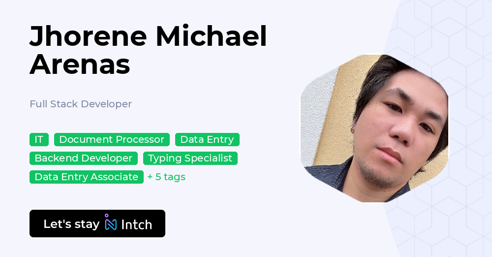 Jhorene Michael Arenas - Full Stack Developer, | Intch