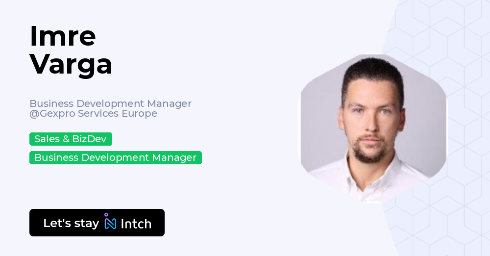 Imre Varga - Business Development Manager, Gexpro Services Europe | Intch