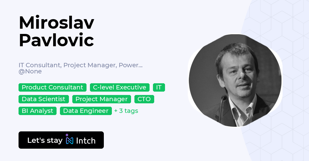 Miroslav Pavlovic - IT Consultant, Project Manager, PowerBI Specialist, | Intch