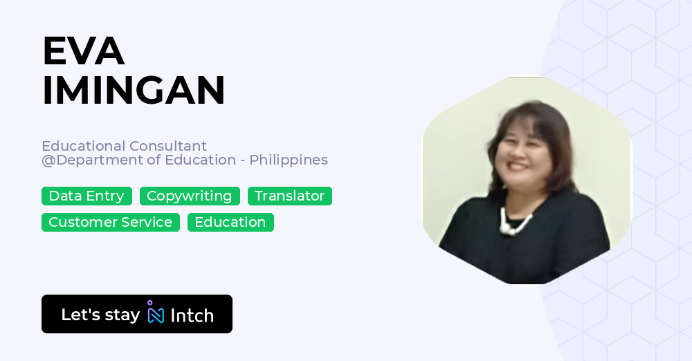 EVA IMINGAN - Educational Consultant, Department of Education ...