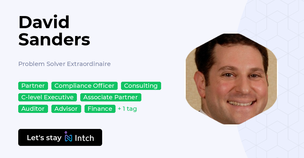 David Sanders - Problem Solver Extraordinaire, | Intch