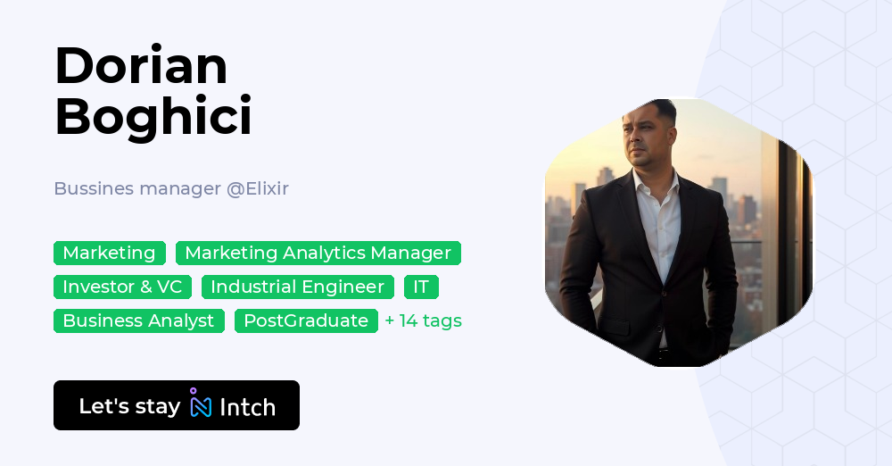 Dorian Boghici - Bussines manager, Elixir | Intch