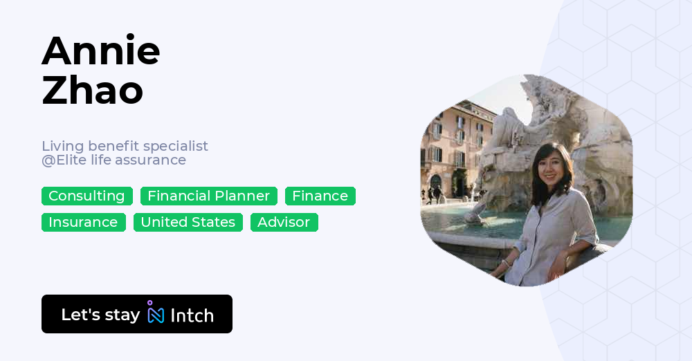 Annie Zhao - Living benefit specialist, Elite life assurance | Intch
