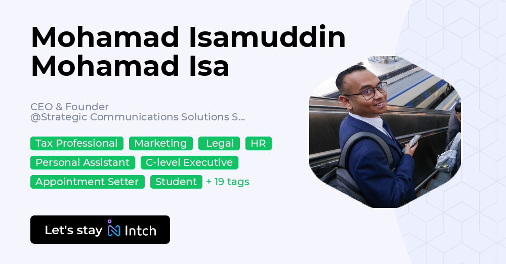 Mohamad Isamuddin Mohamad Isa - CEO & Founder, Strategic Communications ...
