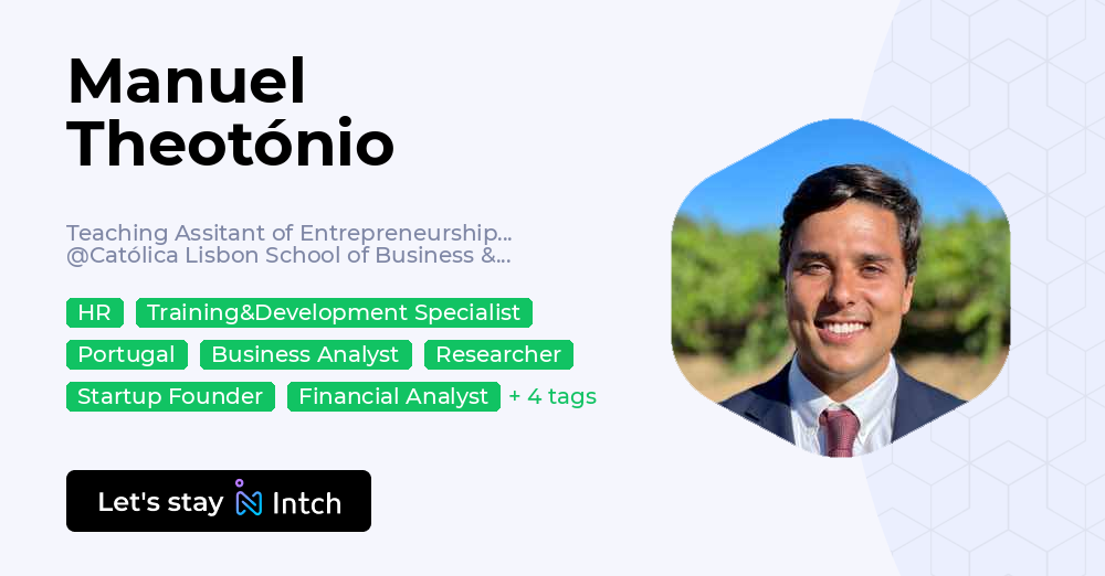 Manuel Theotónio - Teaching Assitant of Entrepreneurship & Innovation ...