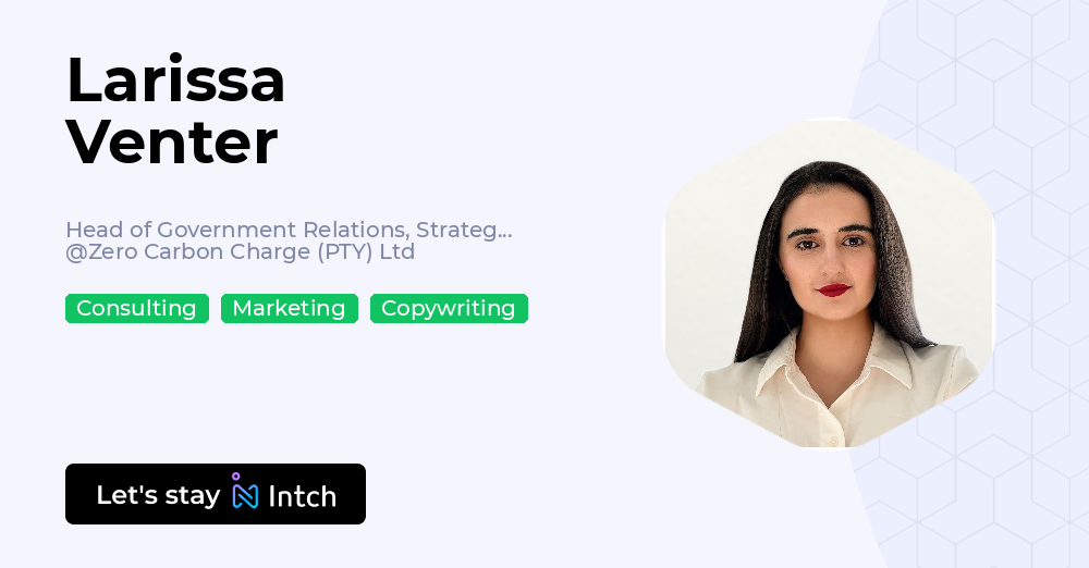 Larissa Venter - Head of Government Relations, Strategic Communications ...