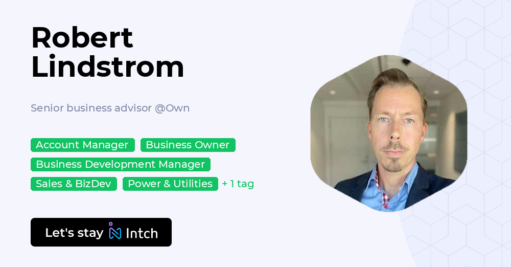 Robert Lindstrom - Senior business advisor, Own | Intch