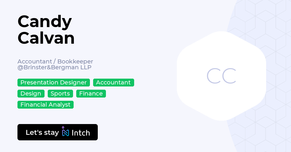 Candy Calvan - Accountant / Bookkeeper, Brinster&Bergman LLP | Intch