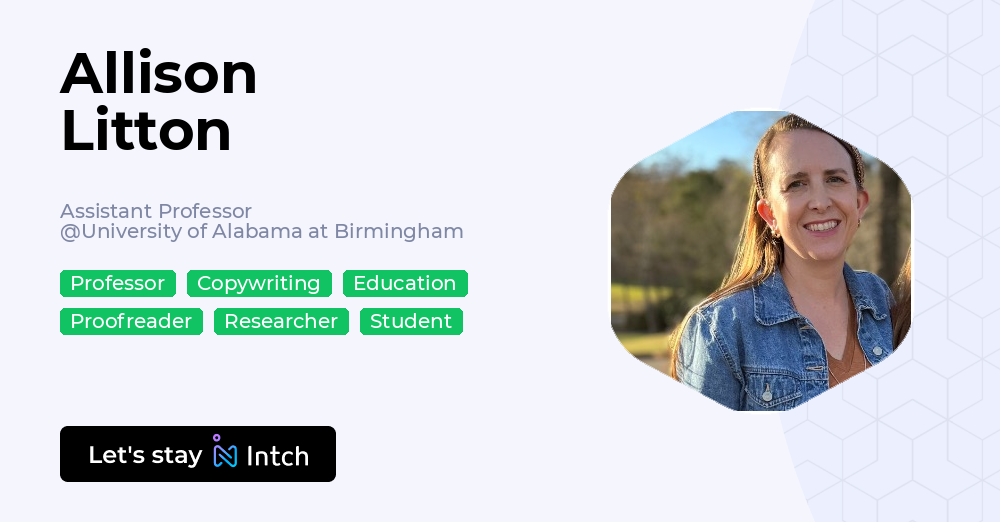 Allison Litton - Assistant Professor, University of Alabama at ...