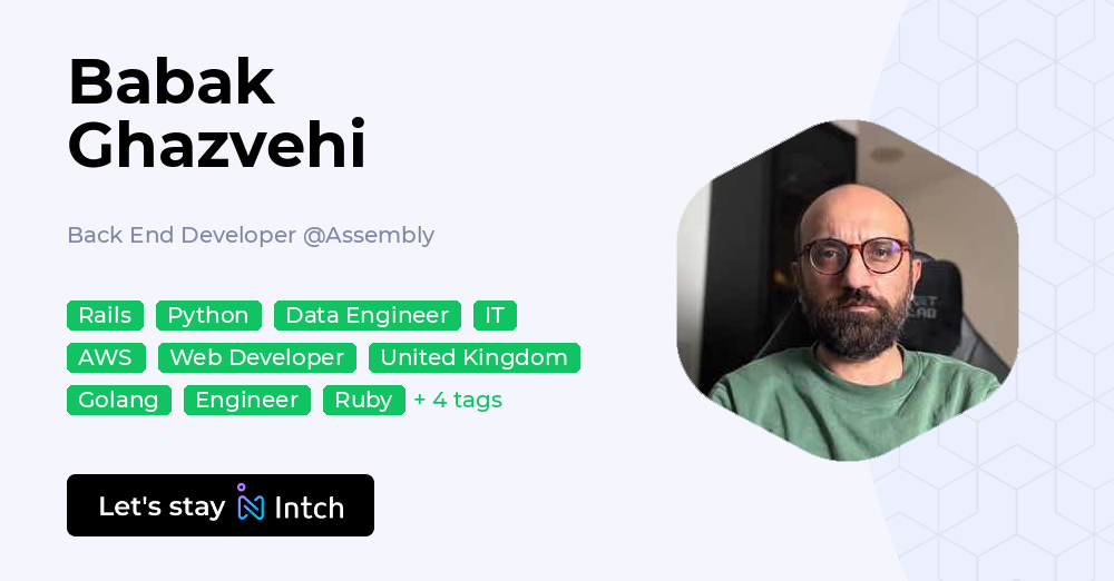 Babak Ghazvehi - Back End Developer, Assembly | Intch