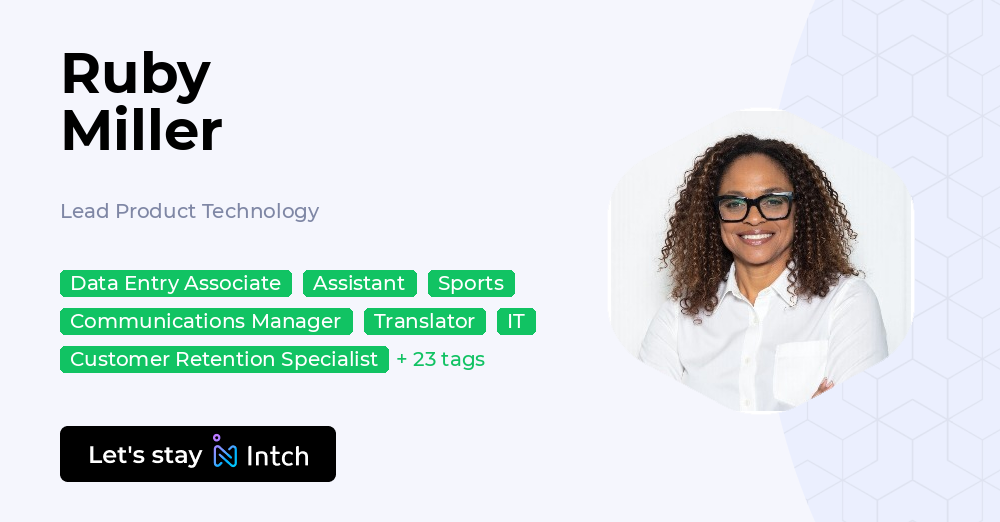 Ruby Miller - Lead Product Technology, | Intch