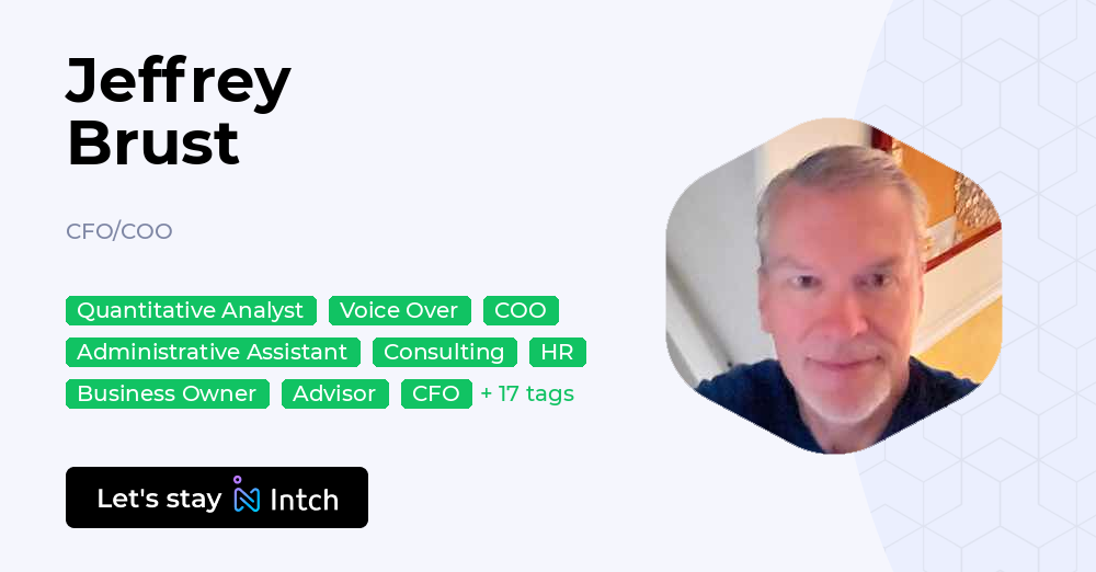 Jeffrey Brust - CFO/COO, | Intch