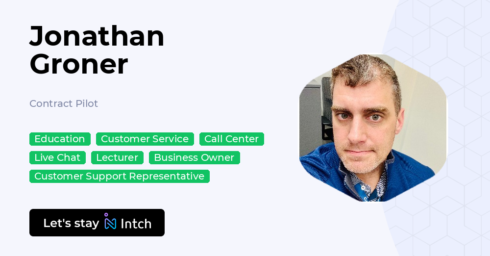 Jonathan Groner - Contract Pilot, | Intch