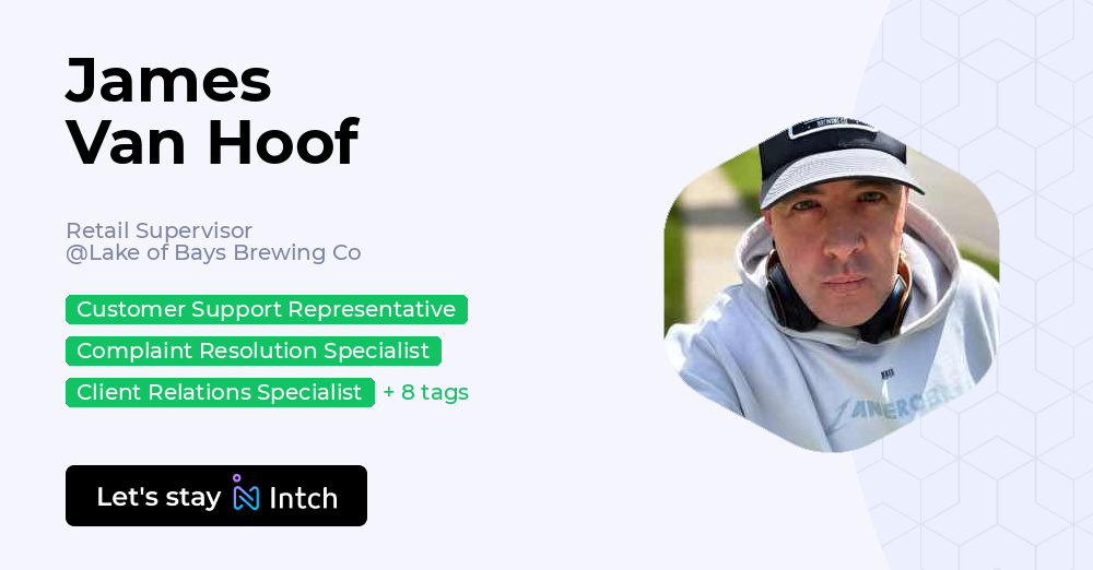 James Van Hoof - Retail Supervisor, Lake of Bays Brewing Co | Intch