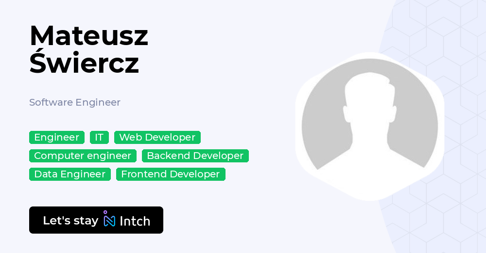 Mateusz Świercz - Software Engineer, | Intch