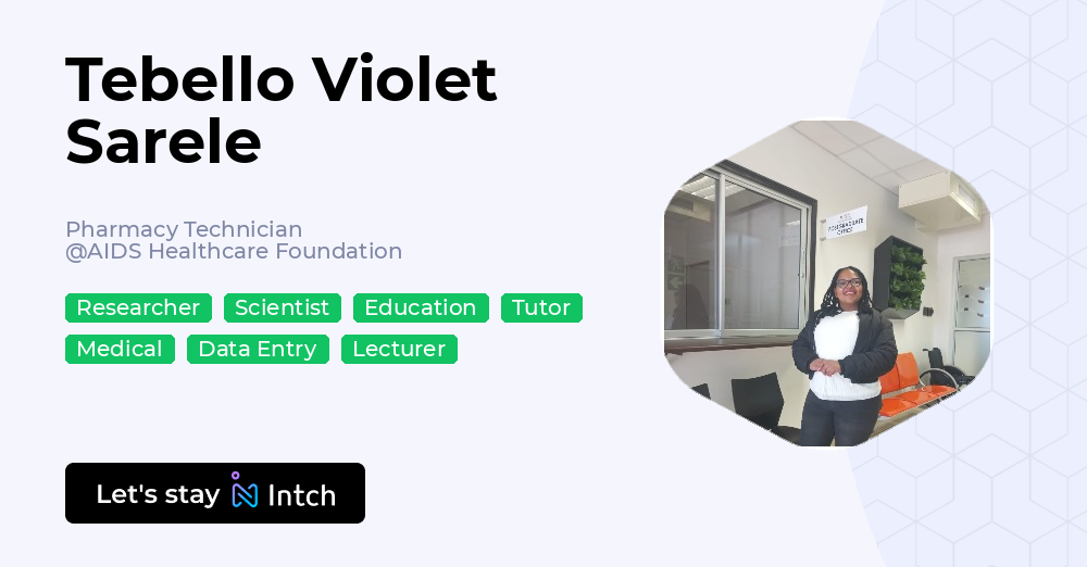 Tebello Violet Sarele - Pharmacy Technician, AIDS Healthcare Foundation ...