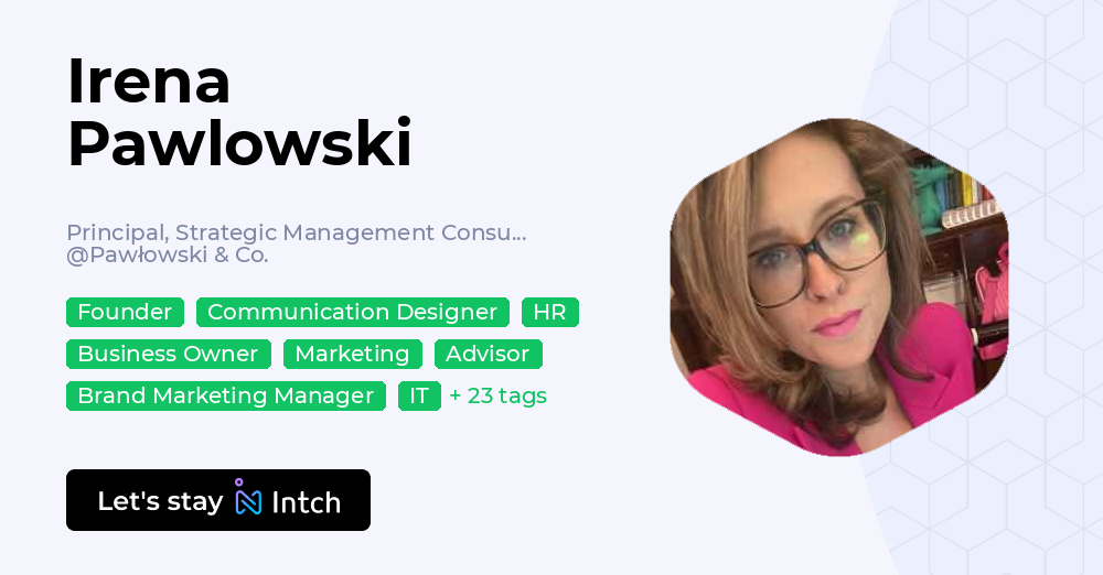 Irena Pawlowski - Principal, Strategic Management Consultant, Pawłowski ...