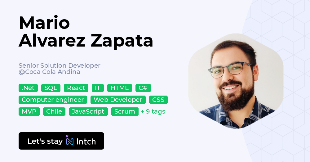 Mario Alvarez Zapata - Senior Solution Developer, Coca Cola Andina | Intch