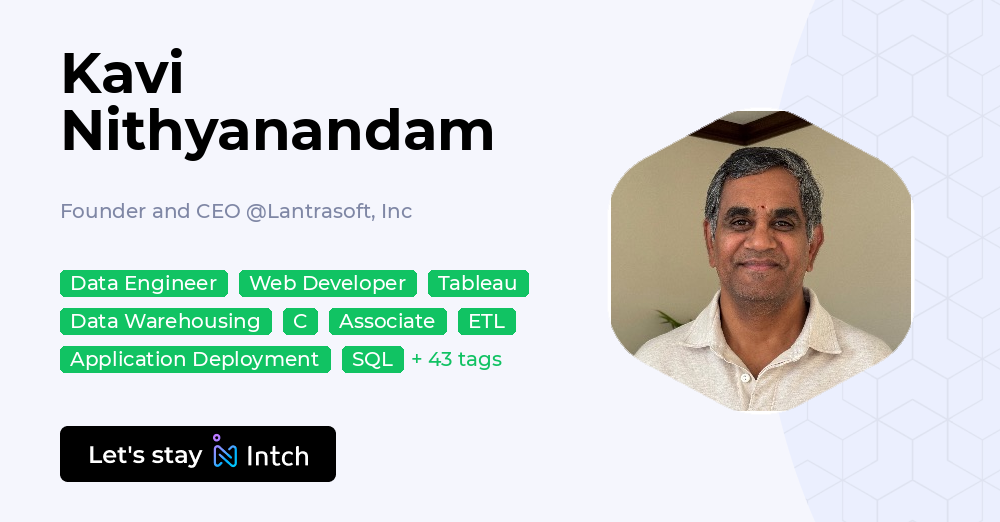 Kavi Nithyanandam - Founder and CEO, Lantrasoft, Inc | Intch