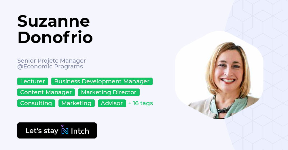 Suzanne Donofrio - Senior Projetc Manager, Economic Programs | Intch