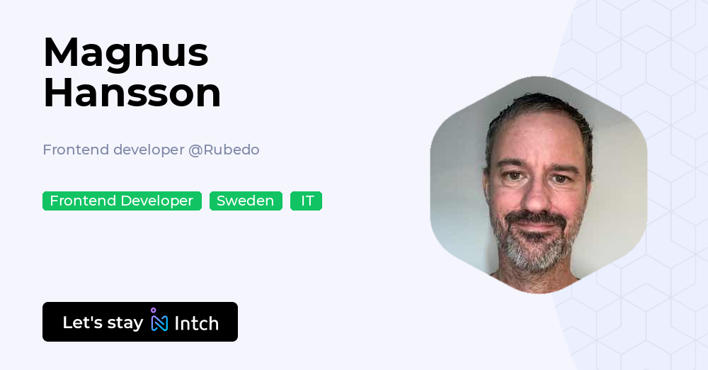 Magnus Hansson - Frontend developer, Rubedo | Intch
