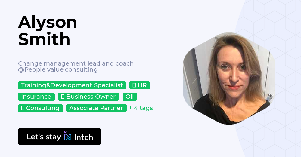 Alyson Smith - Change management lead and coach, People value ...