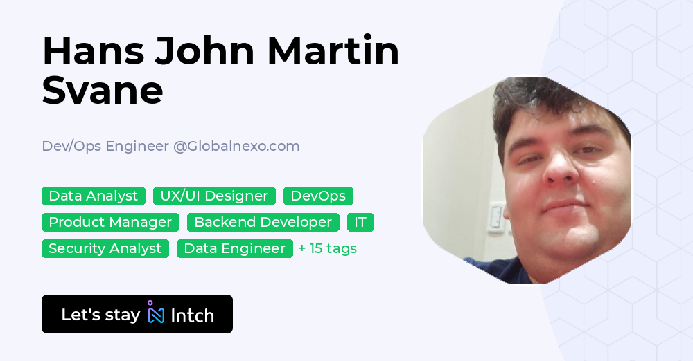 Hans John Martin Svane - Dev/Ops Engineer, Globalnexo.com | Intch