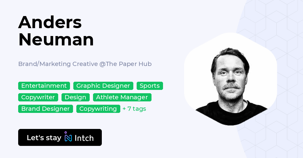 Anders Neuman - Brand/Marketing Creative, The Paper Hub | Intch