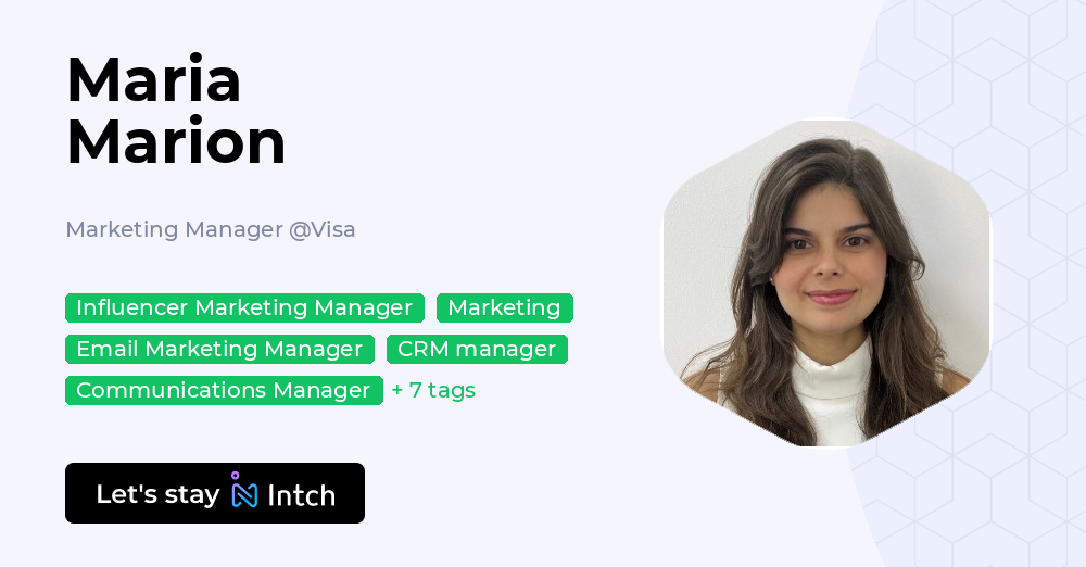 Maria Marion - Marketing Manager, Visa | Intch