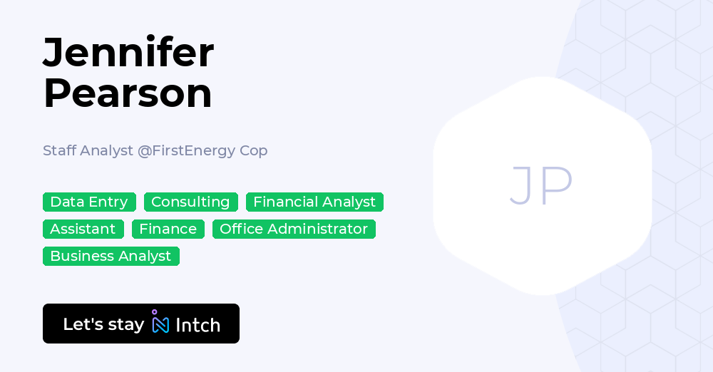 Jennifer Pearson - Staff Analyst, FirstEnergy Cop | Intch