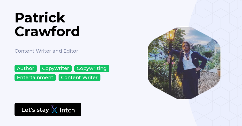 Patrick Crawford - Content Writer and Editor, | Intch