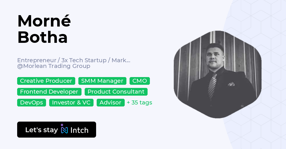 Morné Botha - Entrepreneur / 3x Tech Startup / Marketing and Growth ...
