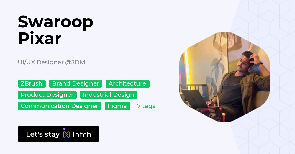 Swaroop Pixar - UI/UX Designer, 3DM | Intch