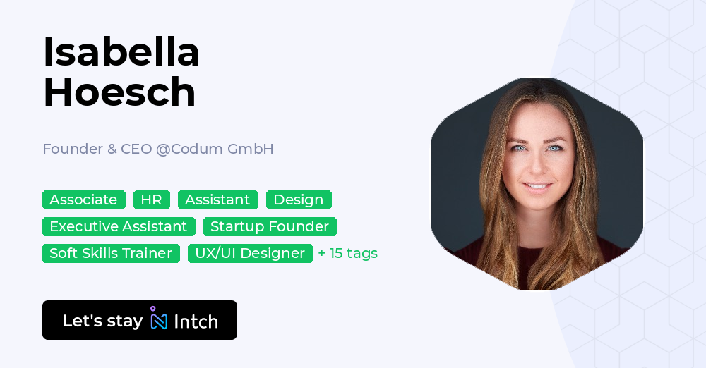 Isabella Hoesch - Founder & CEO, Codum GmbH | Intch
