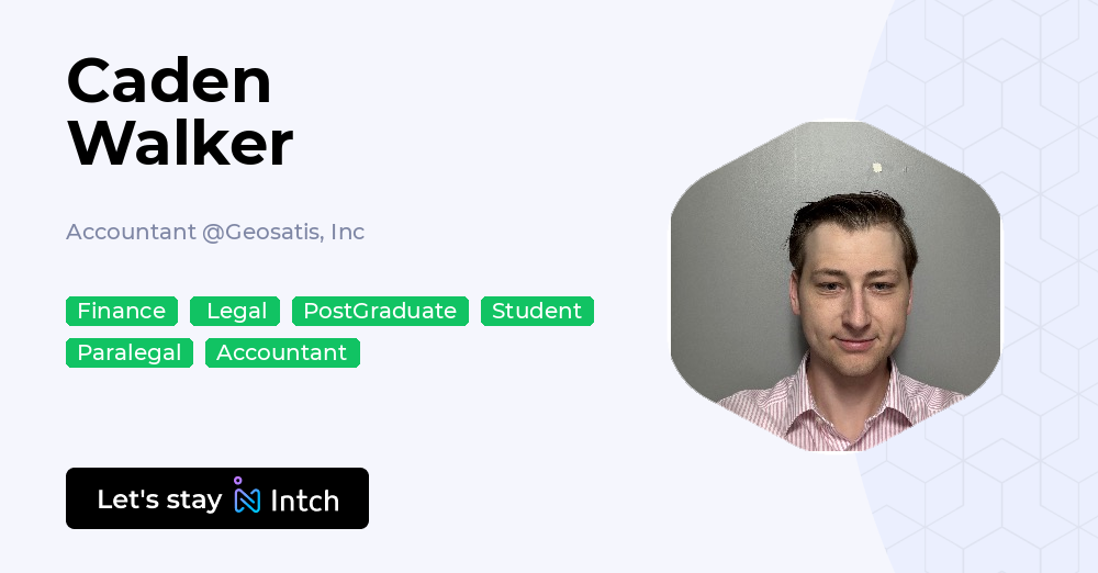 Caden Walker - Accountant, Geosatis, Inc | Intch